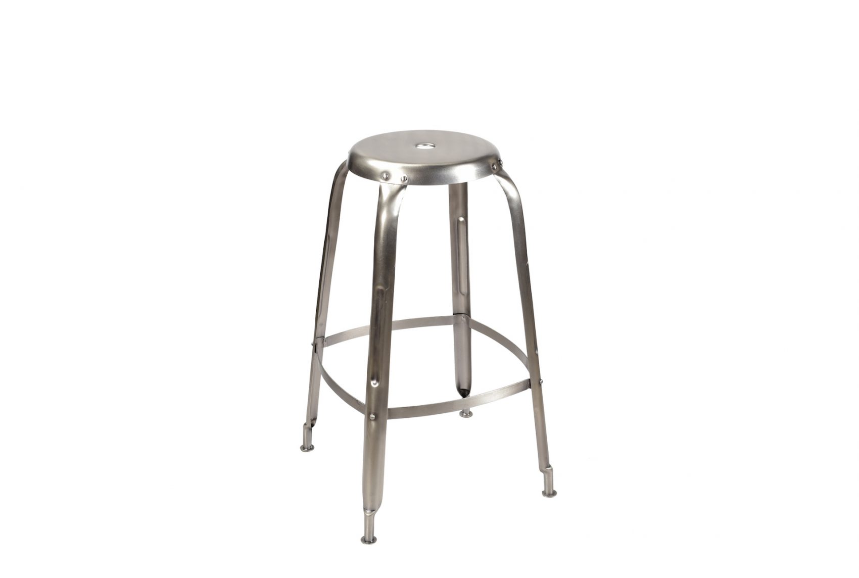 Azimuth - TABOURET HAUT EN METAL CHROME